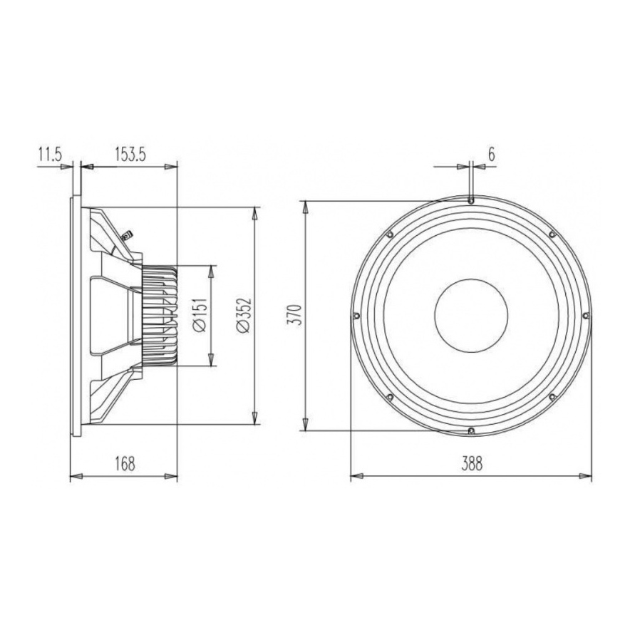 Beyma : Beyma 15LW30 :: SPL: 99.0dB Fs: 34Hz Xmax: 7.0mm Neodymium